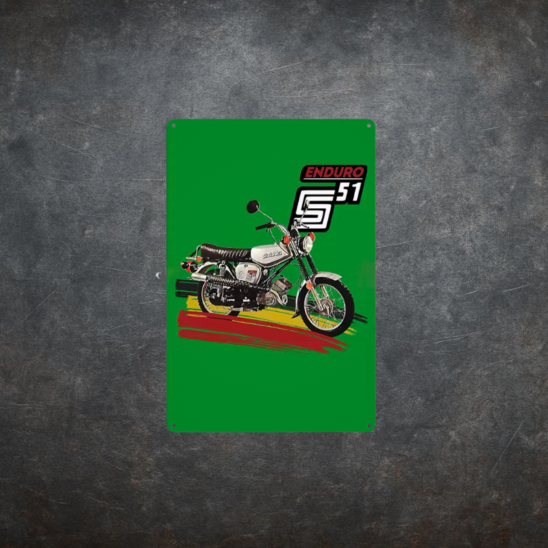 Blechschild DDR Simson S51 Enduro – Rev Design